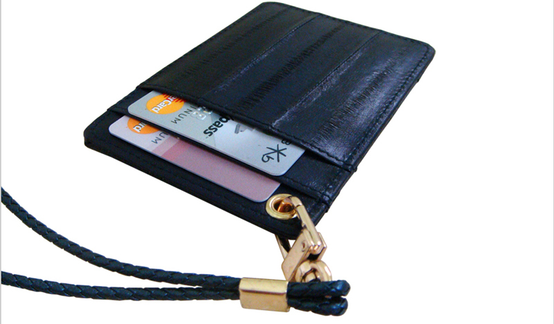 Genuine Eel Skin Transportation Card, ID Card Holder, Necklace Purse ...